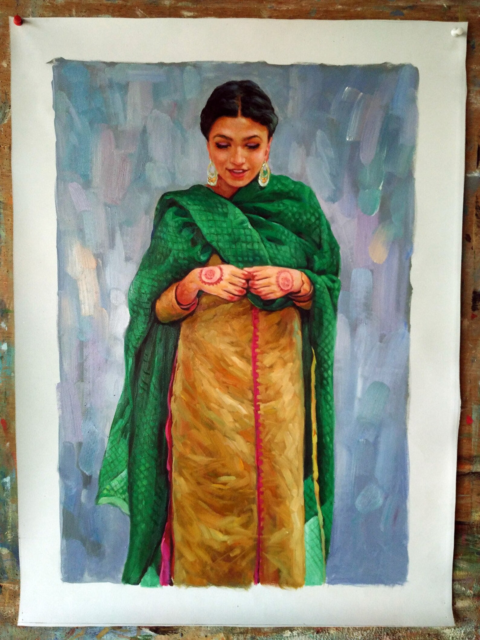 100% Hand Painted Commission Single Portrait Painting Paint | Etsy