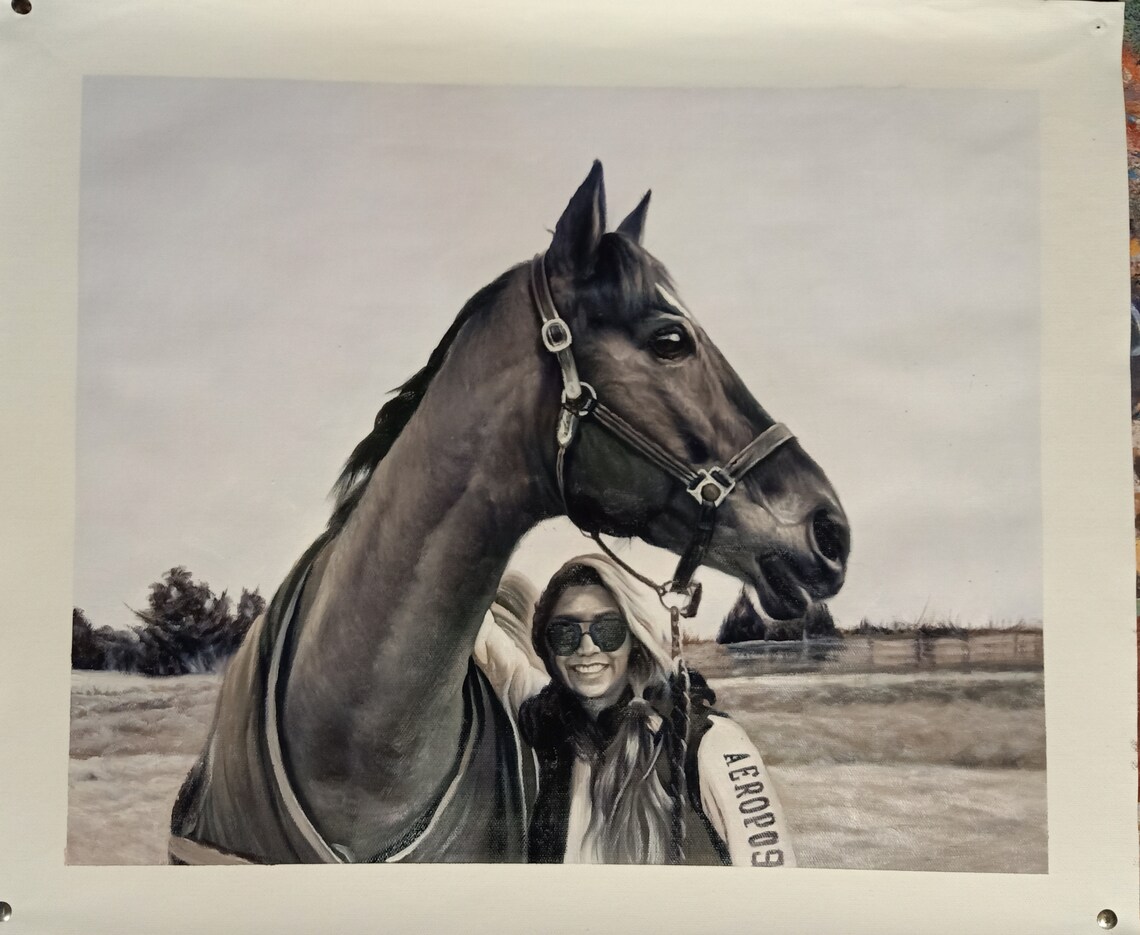 100% Hand Painted Commission Horse Racing Rider Oil Painting - Etsy