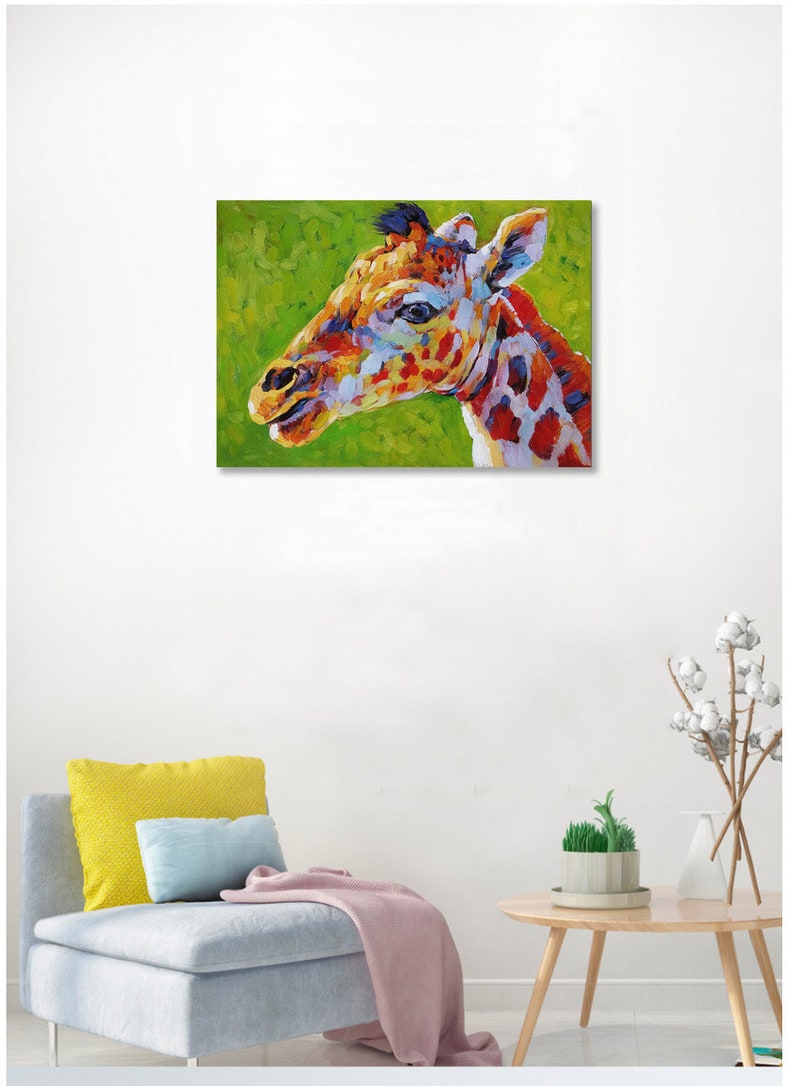 Giraffe Original Hand Painted Modern Impressionist Wildlife - Etsy