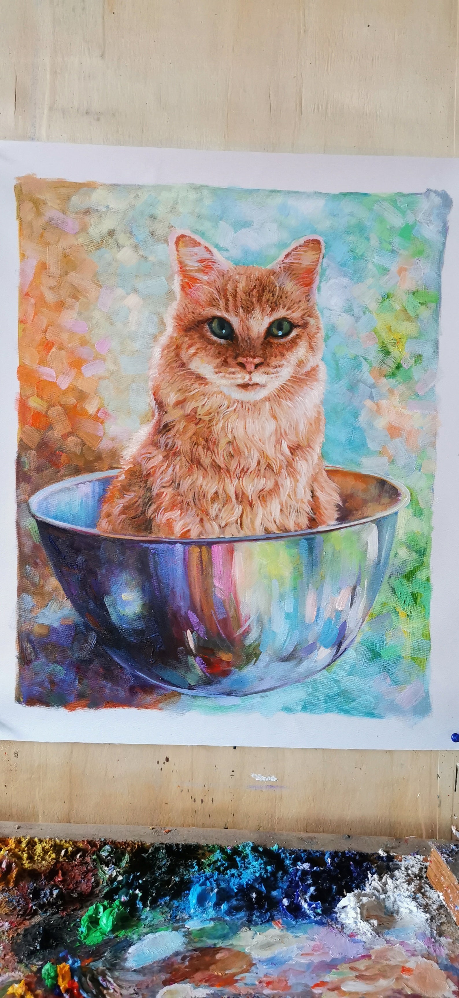 Hand Painted Commission Cat Oil Painting Paint From Digital - Etsy