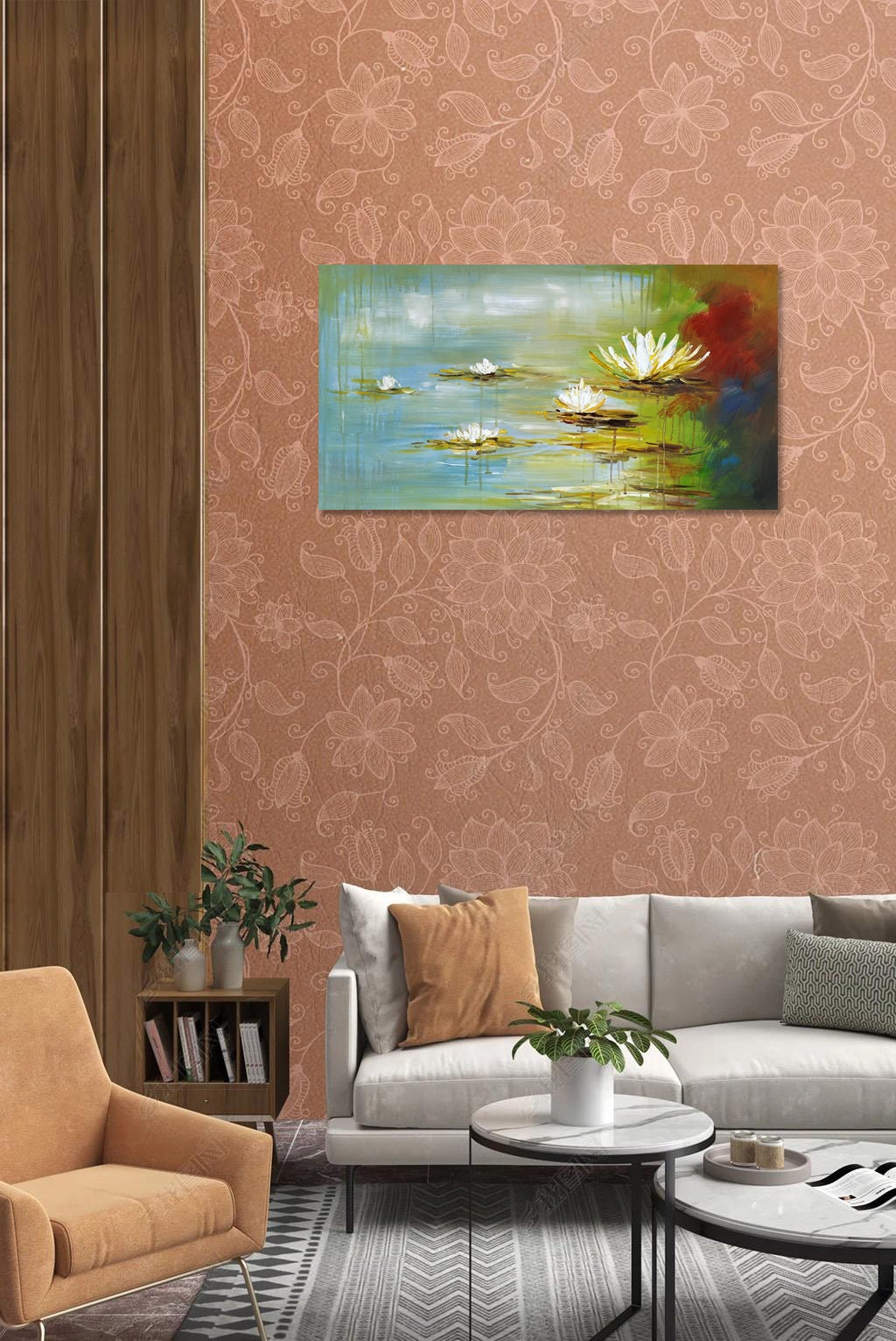 Hand Painted Impressionist Water Lilies Flower Oil Painting on - Etsy