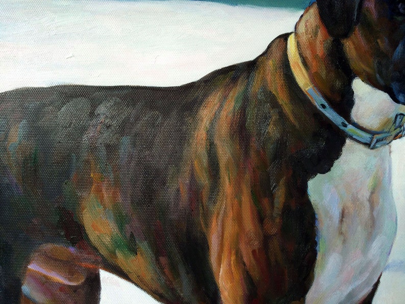 Custom Pet Portrait Hand Painted Dog Oil Painting on Canvas | Etsy