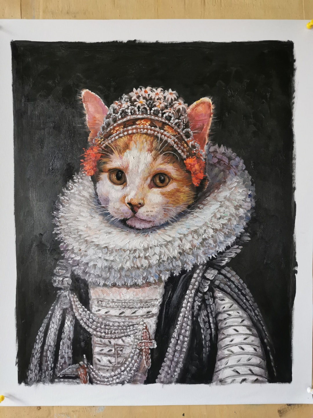 Hand Painted Custom Cat Portrait Oil Painting, Paint From Digital Image ...