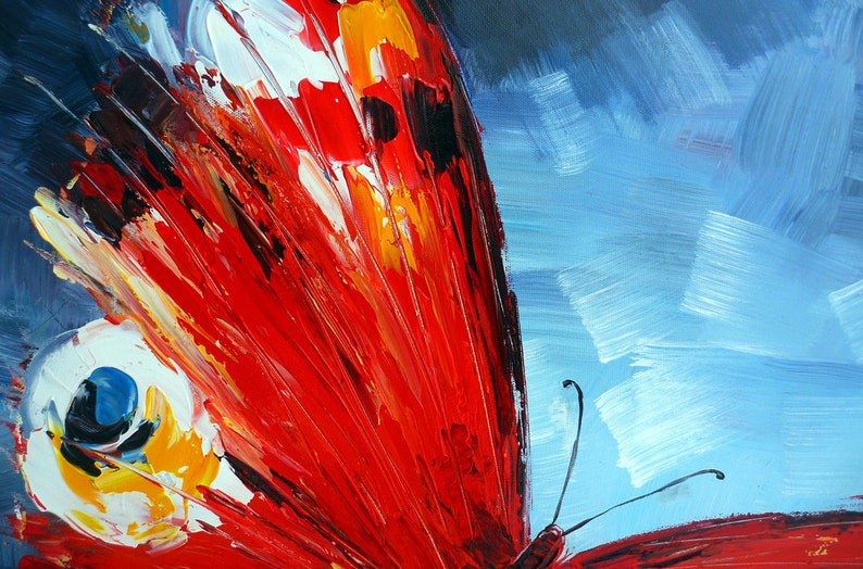 Hand Painted Impressionist Butterfly Oil Painting on Canvas - Etsy