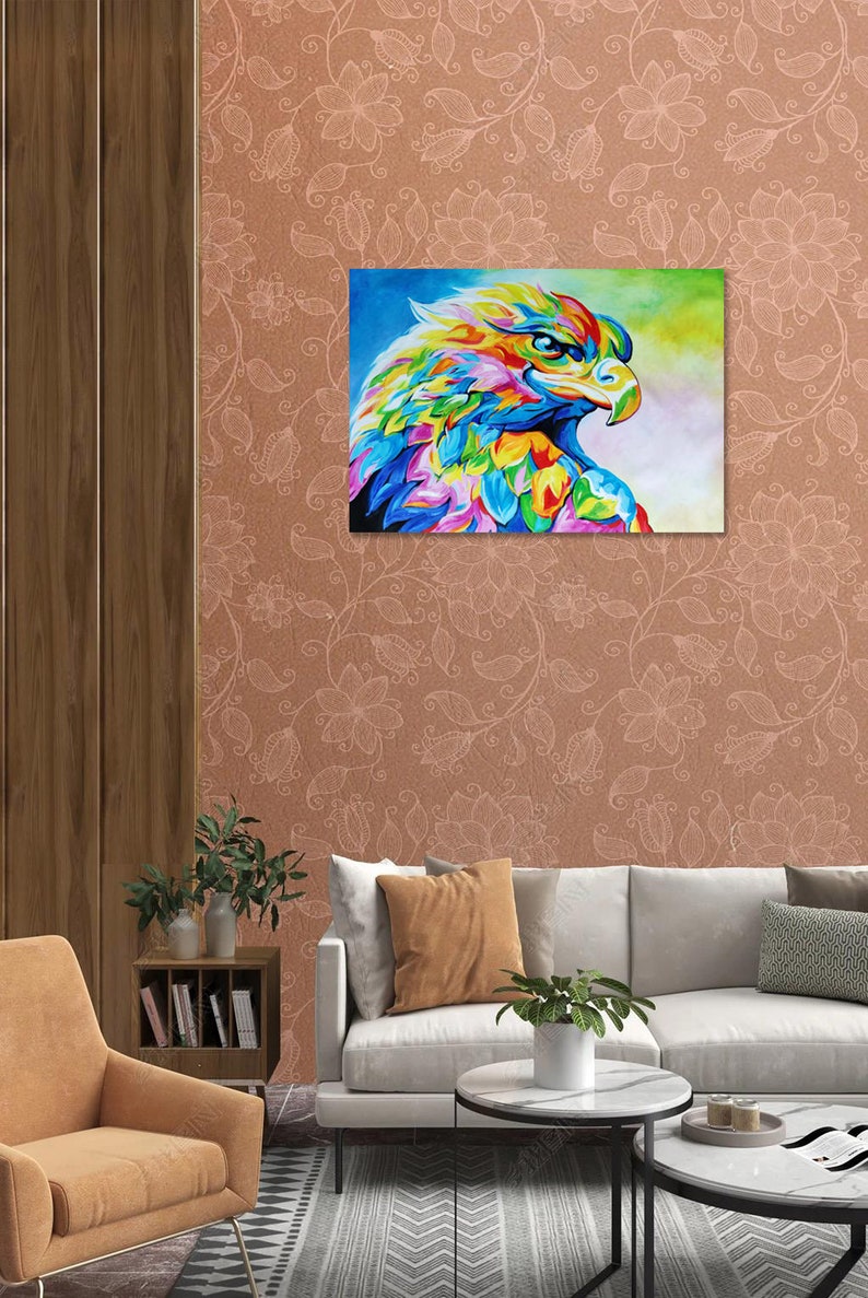 Hand Painted Impressionist Eagle Painting on Canvas Modern - Etsy