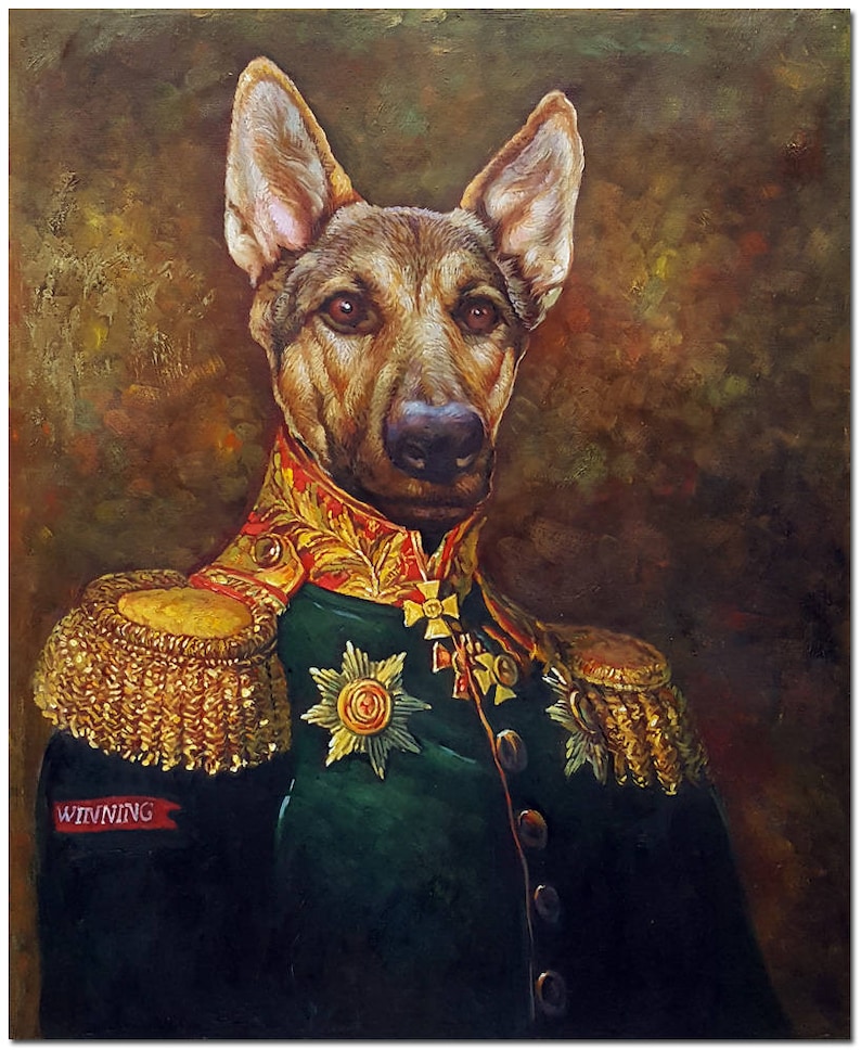 Hand Painted Dog Portrait Oil Painting Paint from Digital | Etsy