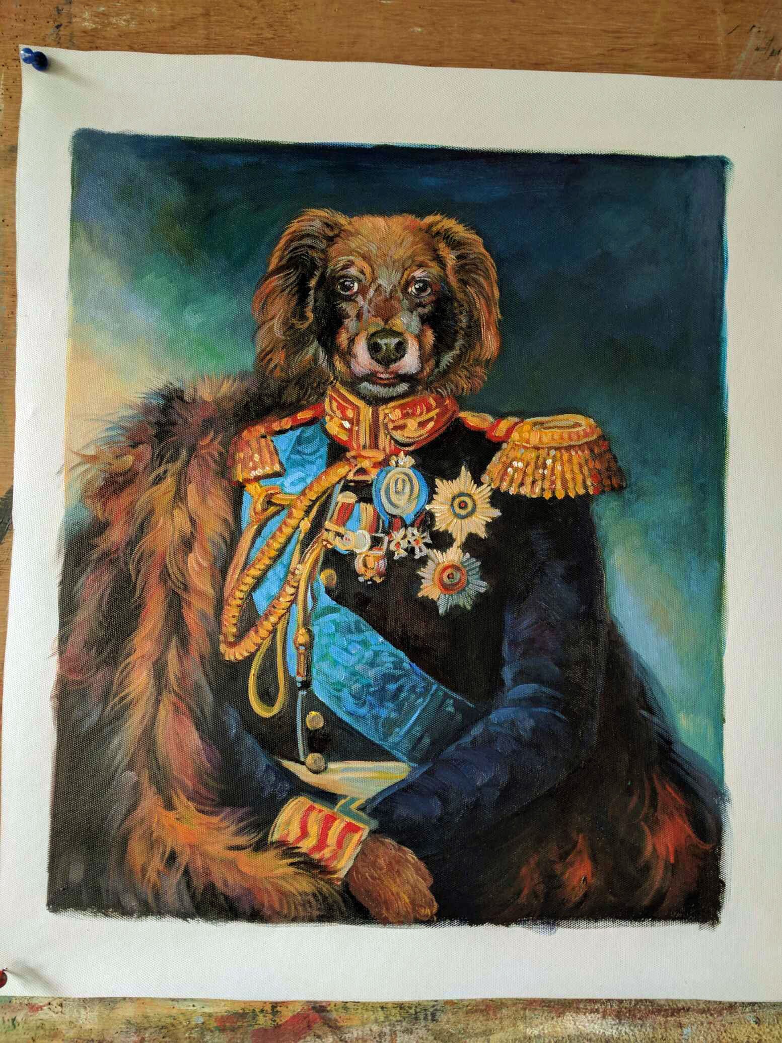 Hand Painted Dog Portrait Oil Painting Paint from Digital | Etsy