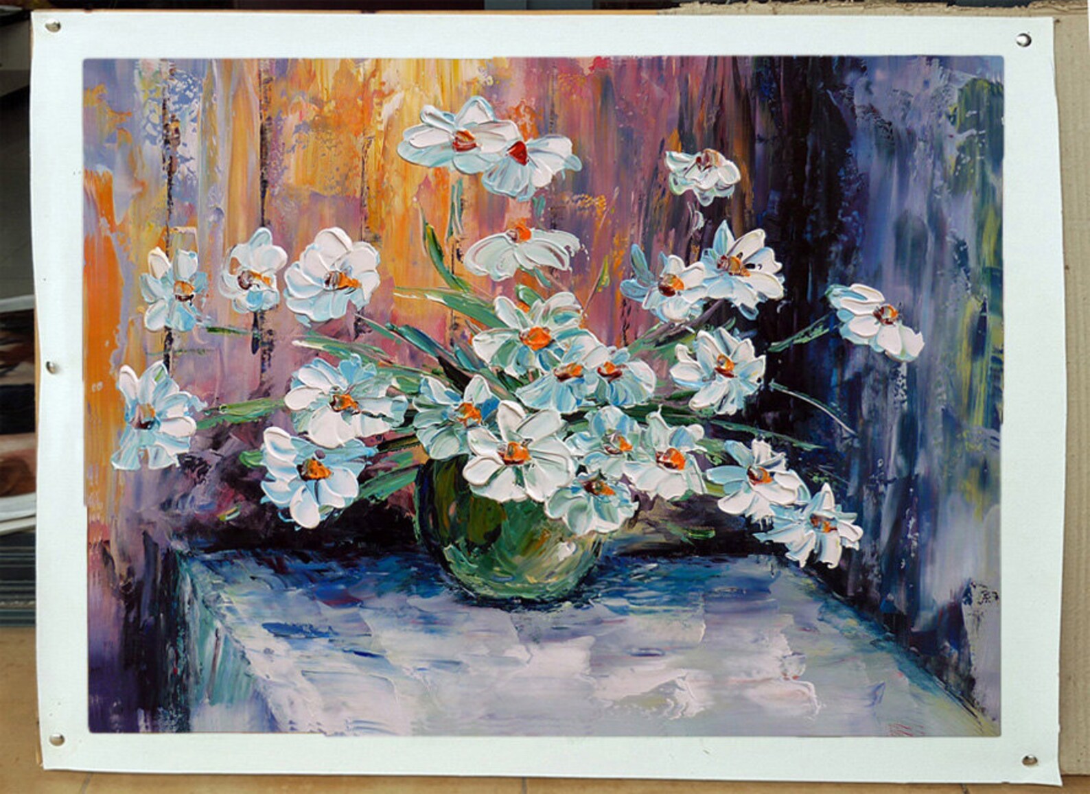 Vase of Flowers Hand Painted Impressionist Floral Flower Oil | Etsy