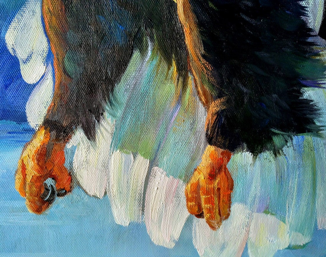 Hand Painted Impressionist Eagle Oil Painting on Canvas - Etsy