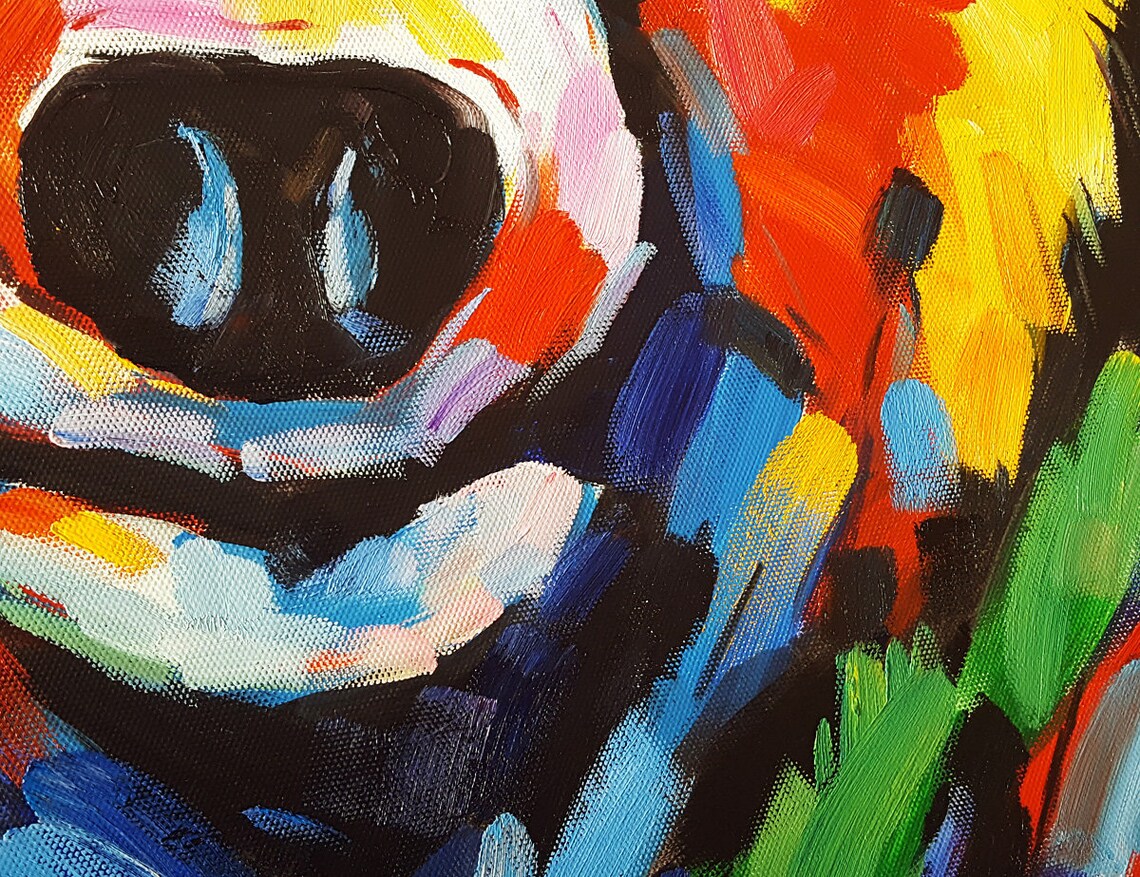 Original Hand Painted Bear Painting on Canvas Modern - Etsy