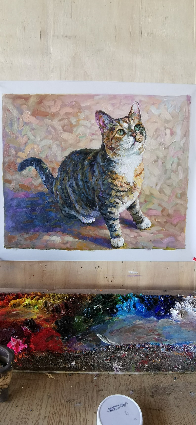 Hand Painted Commission Cat Oil Painting Paint From Digital | Etsy
