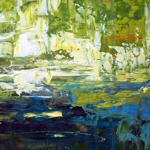 Green Fascination Hand Painted Contemporary Abstract Oil Painting on ...