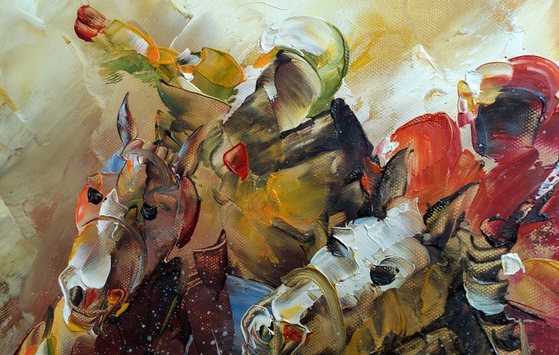 Polo Art Original Hand Painted Impressionist Horse Polo Oil - Etsy