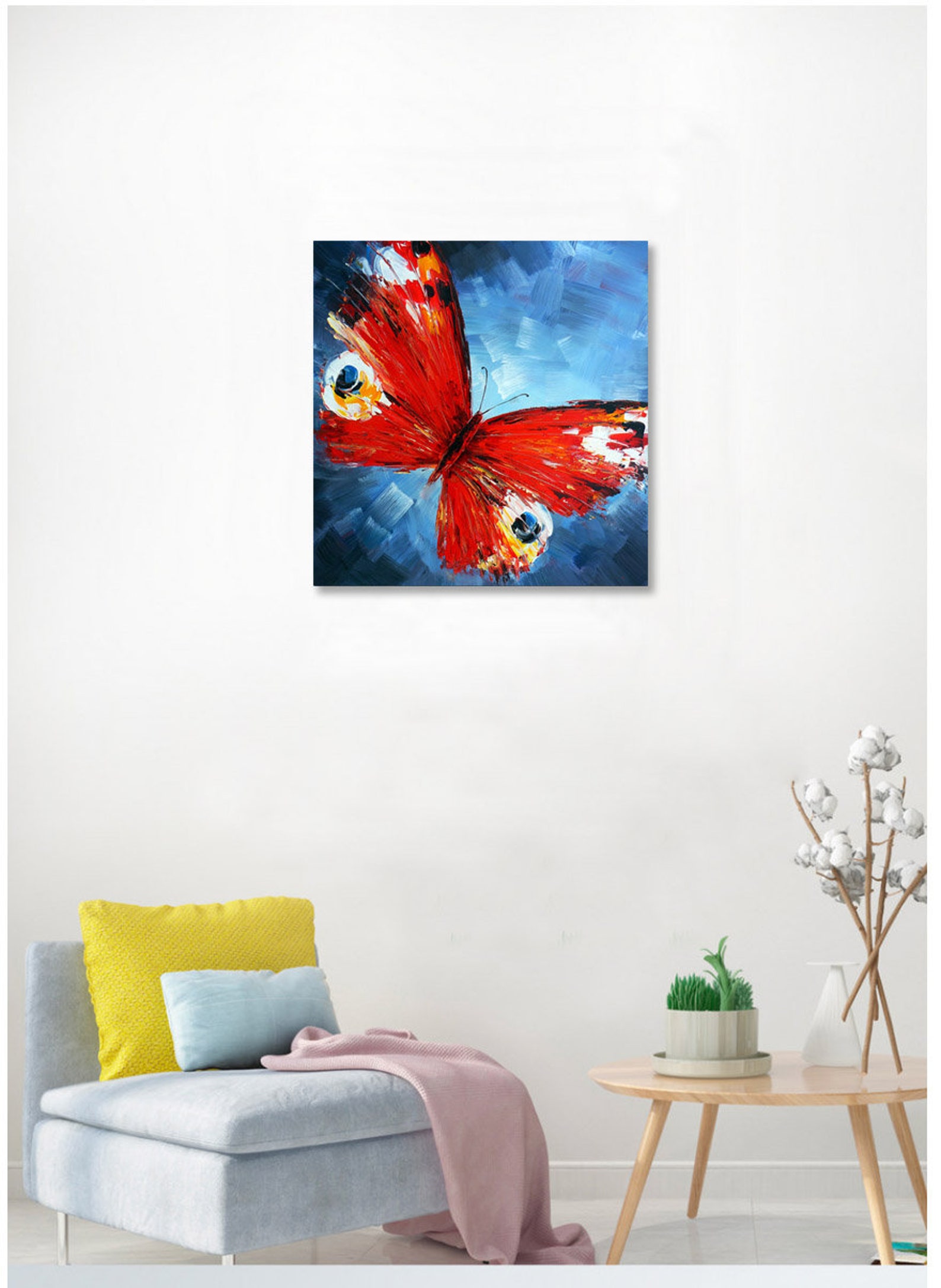 Hand Painted Impressionist Butterfly Oil Painting on Canvas - Etsy