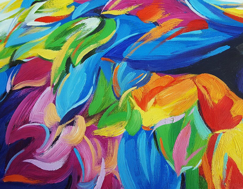 Hand Painted Impressionist Eagle Painting On Canvas Modern | Etsy