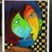 Handmade Colorful Cubist Lady Portrait Oil Painting on Canvas - Etsy