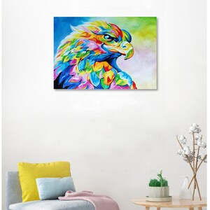 Hand Painted Impressionist Eagle Painting on Canvas Modern | Etsy UK