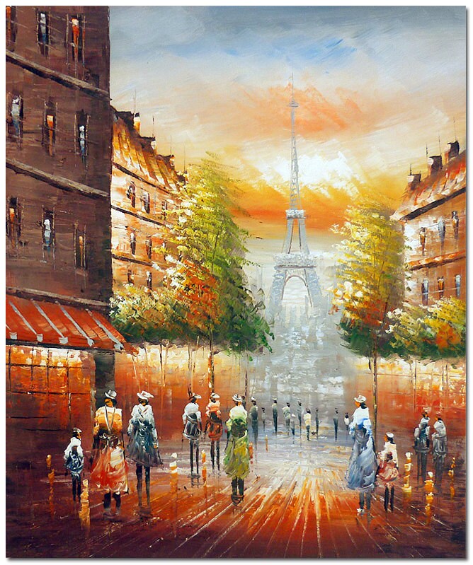 Paris Wonder Oil Painting Hand Painted Palette Knife Eiffel | Etsy