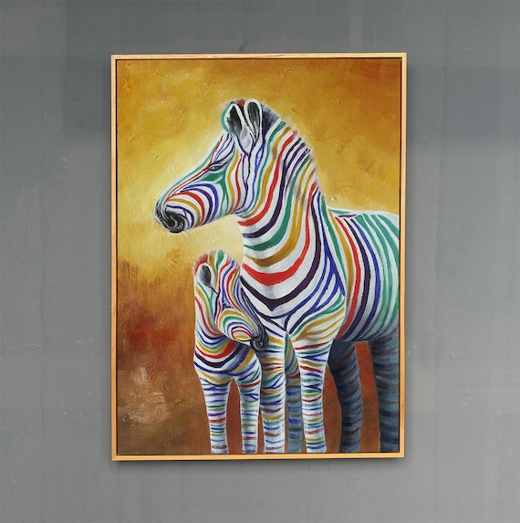 Pinturas De Cebras Pintura Moderna De Aceite De Cebra: Ilustración De