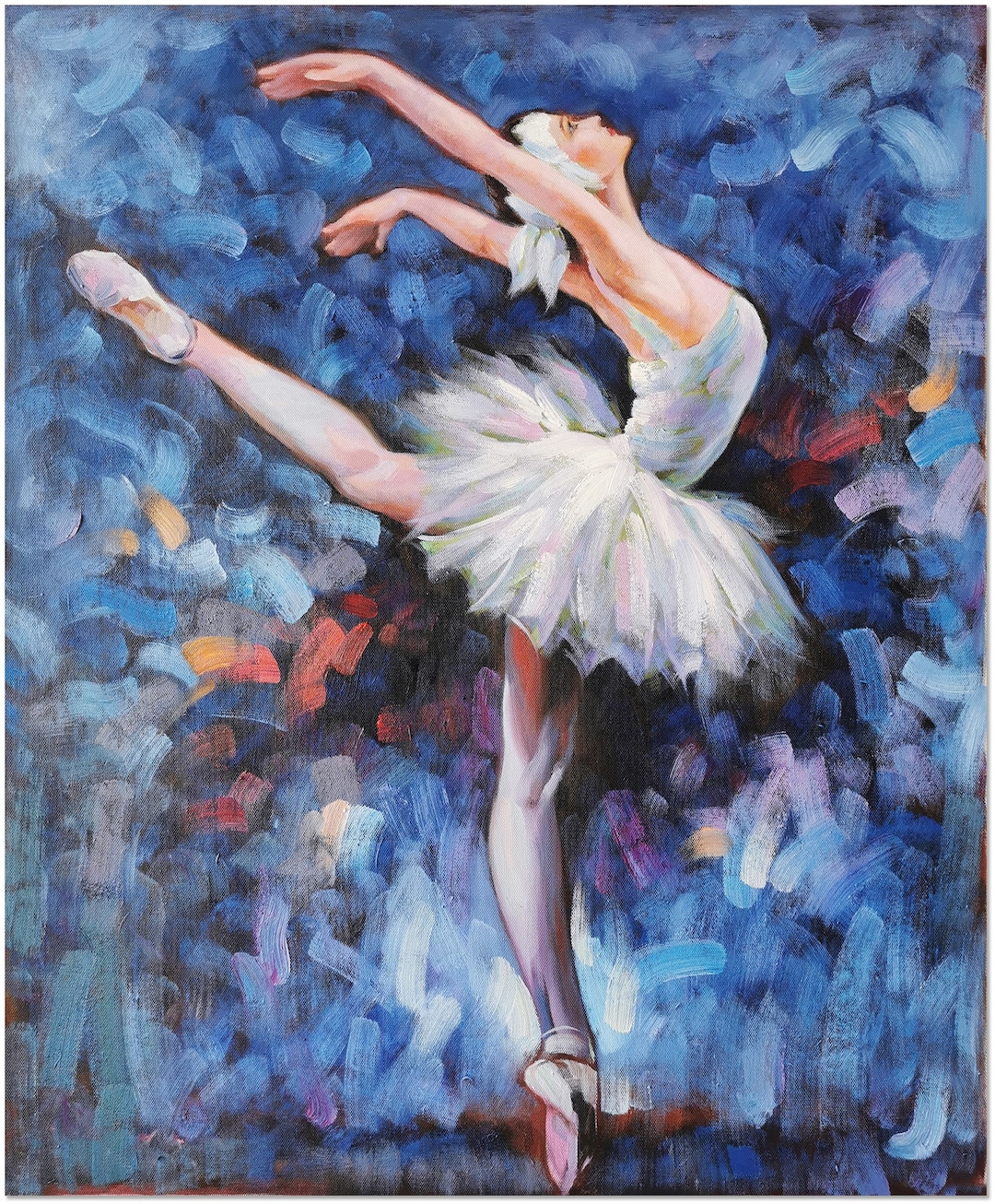 Original Hand Painted Ballerina Portrait Oil Painting Heavy Texture ...