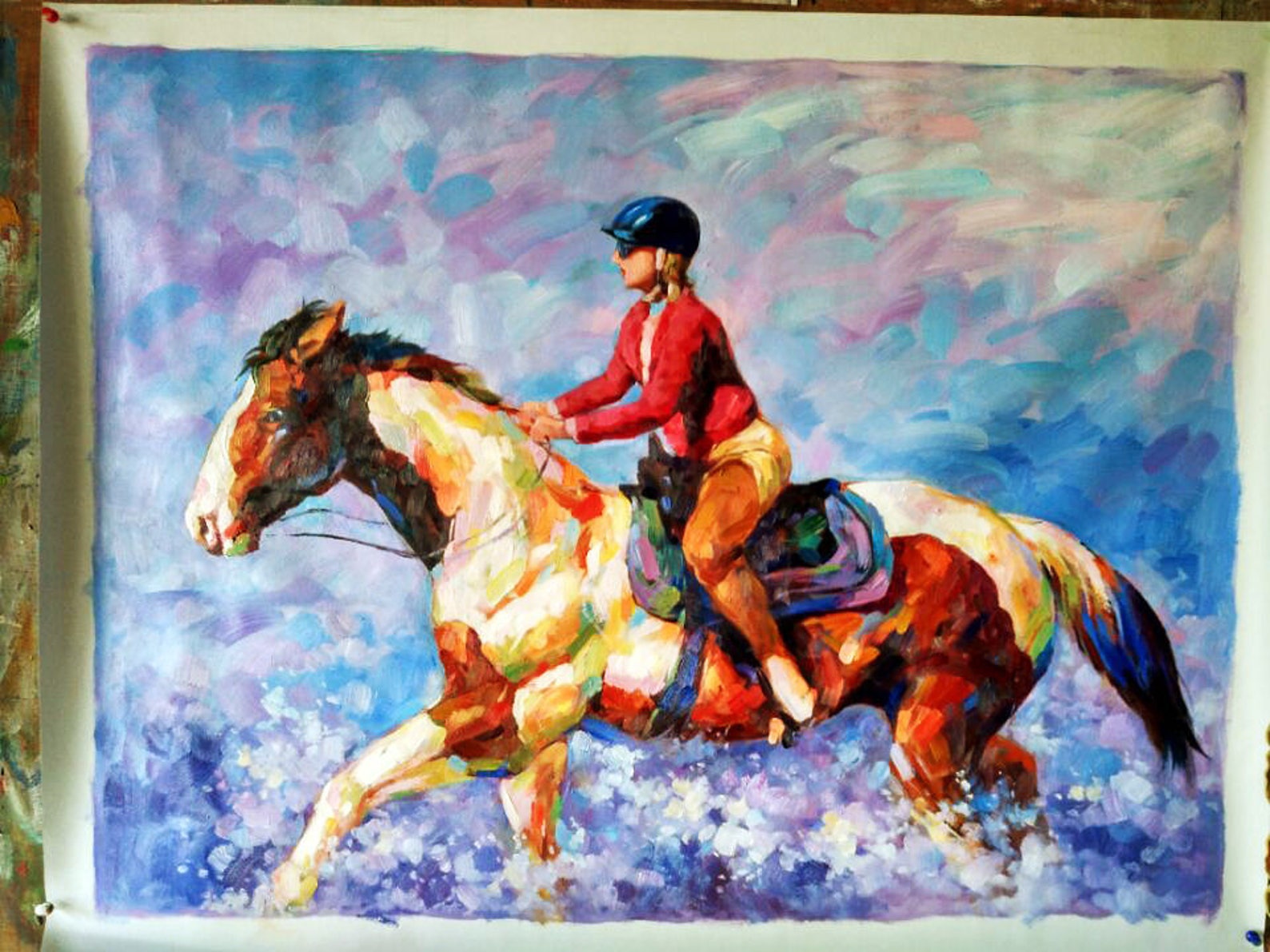 Commission Horse Racing Oil Painting Paint from Digital | Etsy