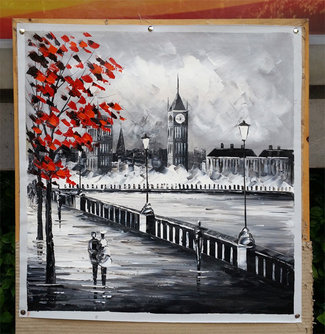 London Memory Cityscape Oil Painting on Canvas Hand Painted - Etsy