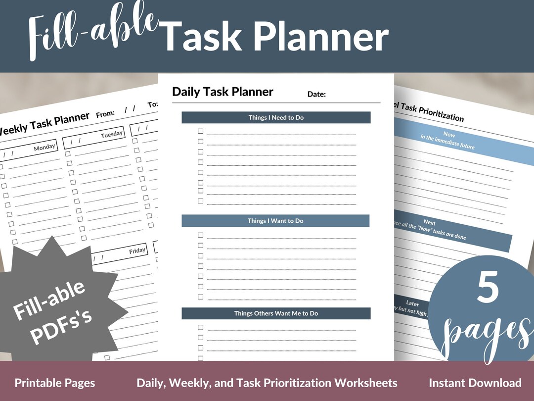 Daily Printable Planner | Editable Planner | Printable Planner | Task ...
