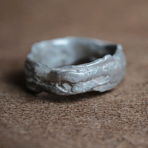 Herrenring Struktur Silber, Silberring Pflanzen, Ring Baumrinde, Herren ...