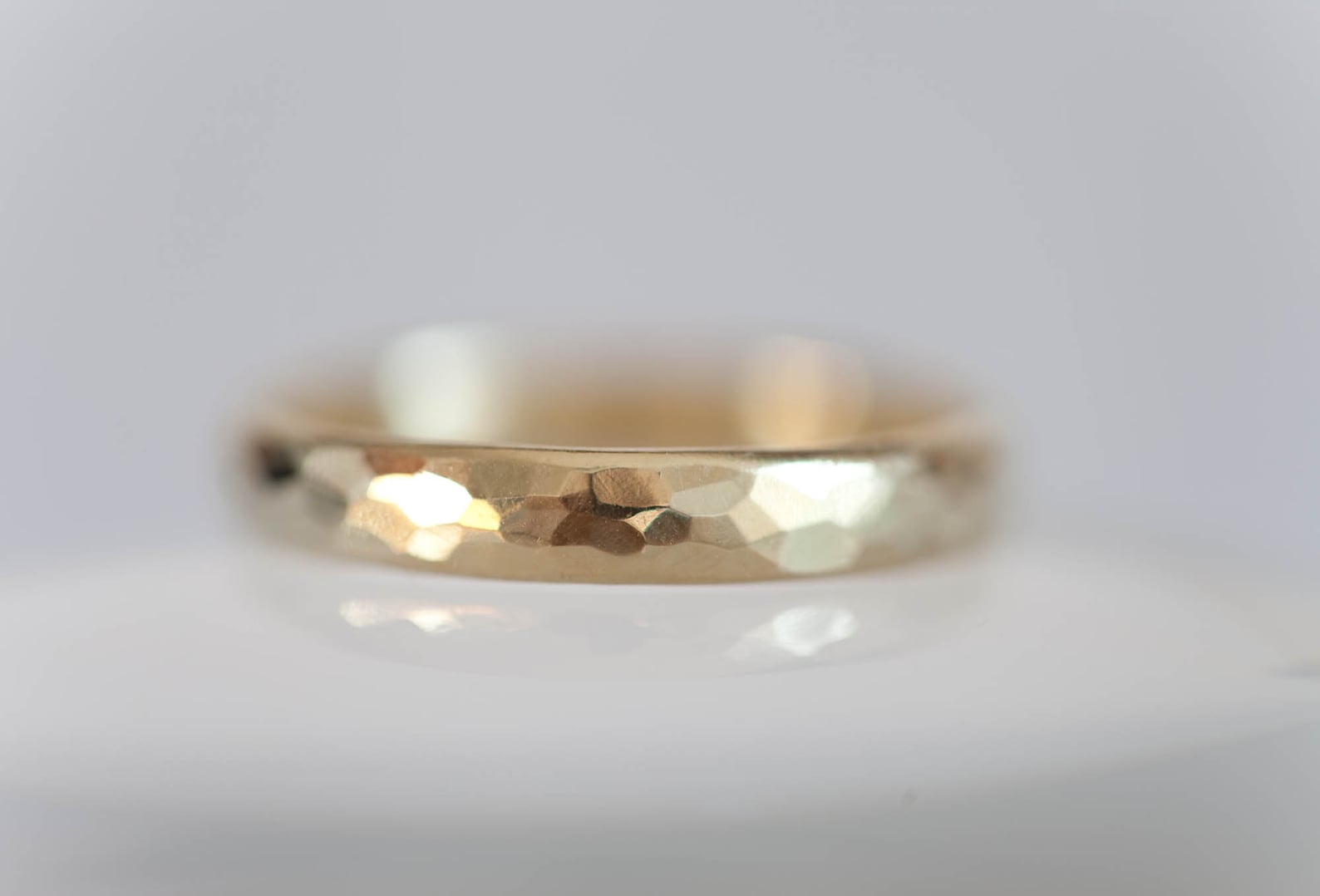 Wedding Ring Hammered 14k Gold Ring Textured Unisex Gold - Etsy