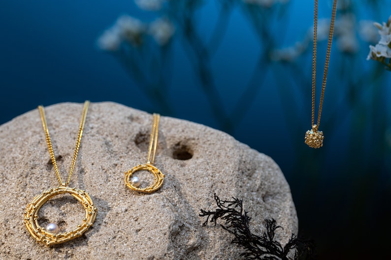 Gold necklace with pearl minimal pearl necklace elegant | Etsy