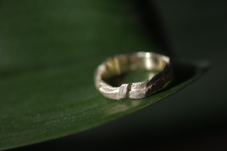 Organic Gold Ring 14k Gold Plant Ring Wedding Band Leaf - Etsy