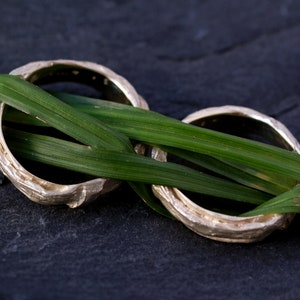 Organic Gold Ring, 14k Gold Plant Ring, Wedding Band Leaf Pattern ...