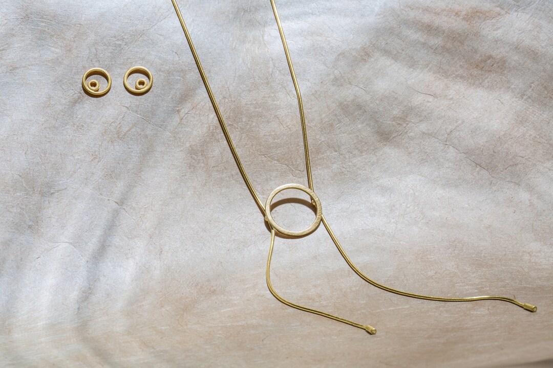 Adjustable Gold-plated Necklace, Minimalist Gold Necklace, Kinetic ...