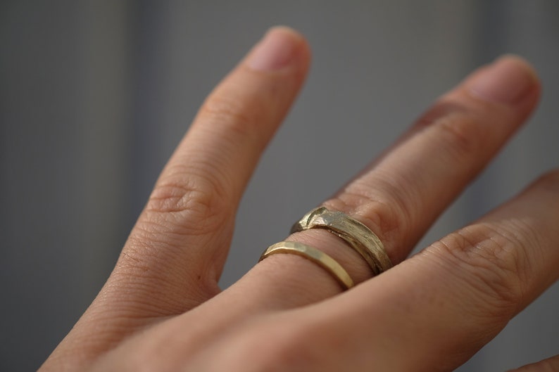 Organic Gold Ring 14k Gold Plant Ring Wedding Band Leaf - Etsy