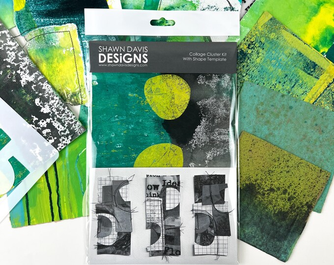 Collage Cluster Kit With Shape Template | Mixed Media Paper Ephemera ...