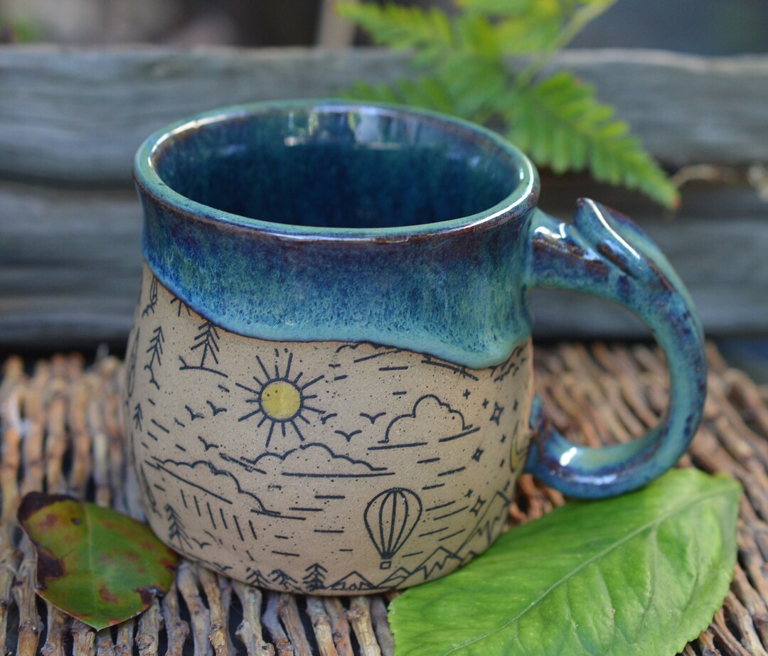 Nature Lovers- Handmade Stoneware Camper's Mug - Etsy