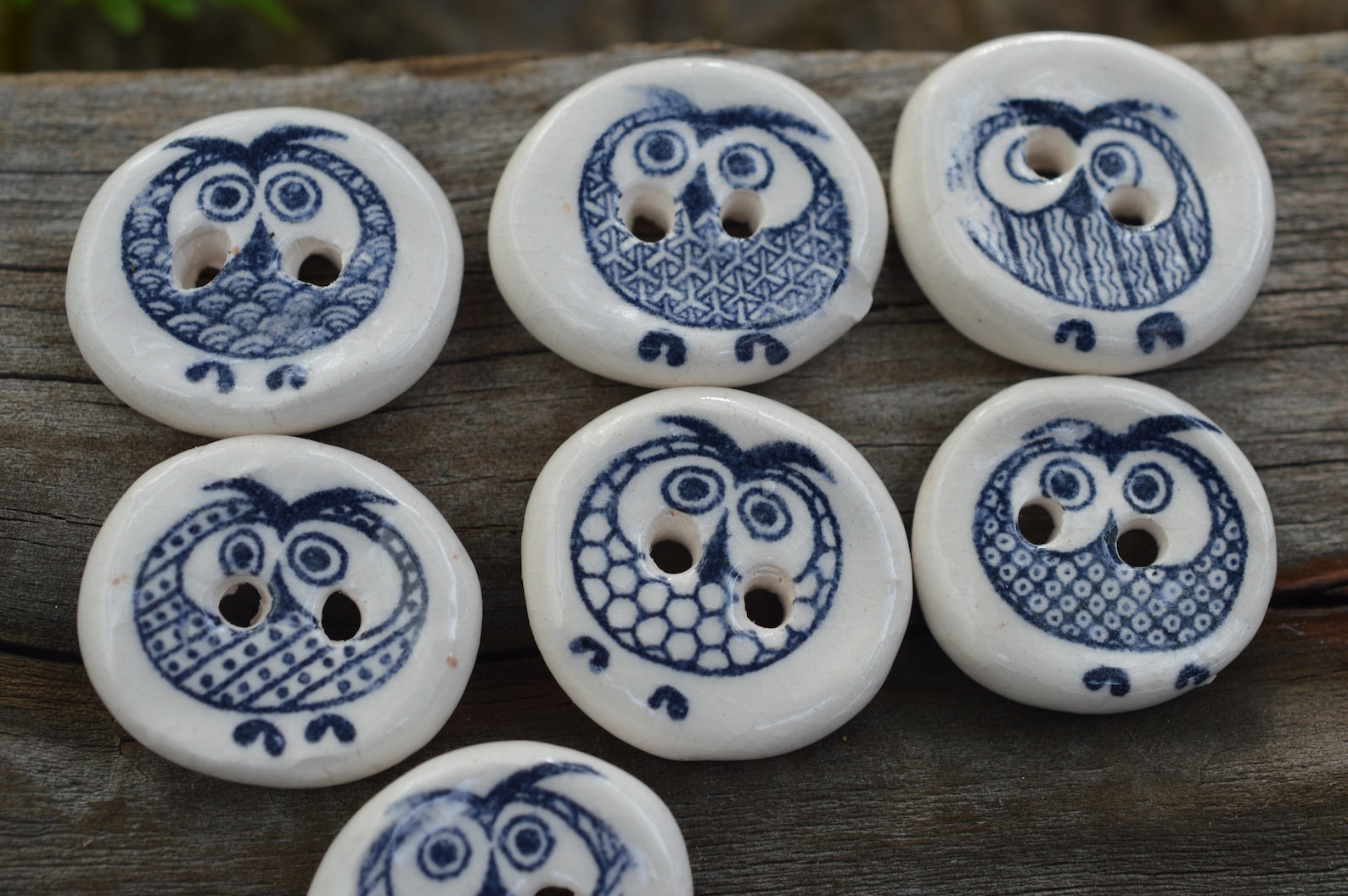 Wise Owls Handmade Porcelain Button Set - Etsy