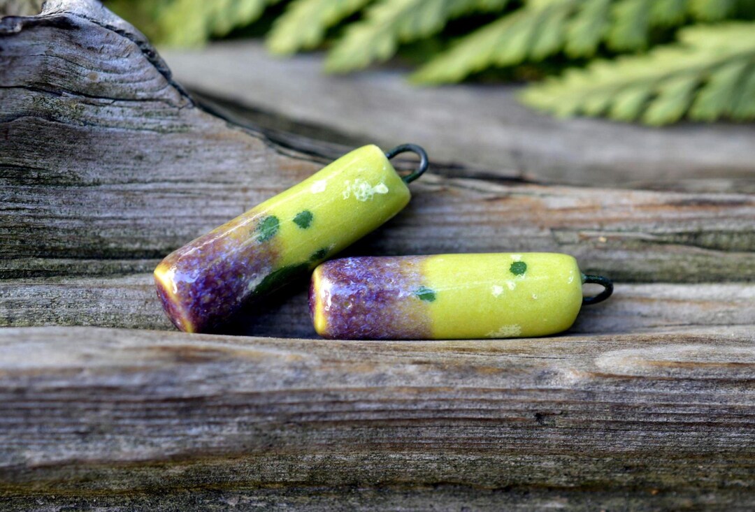 Eclectic! Handmade Stoneware Two Tone Poles - Etsy