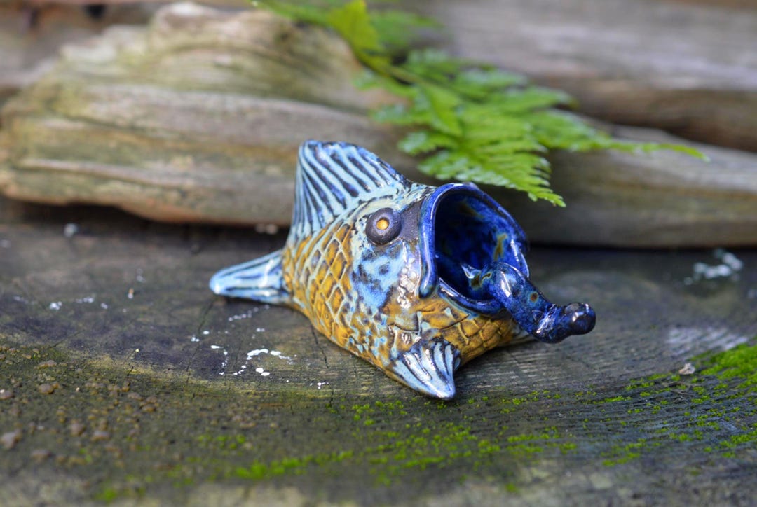 Handmade Stoneware Fish Salt Cellars With Spoons - Etsy
