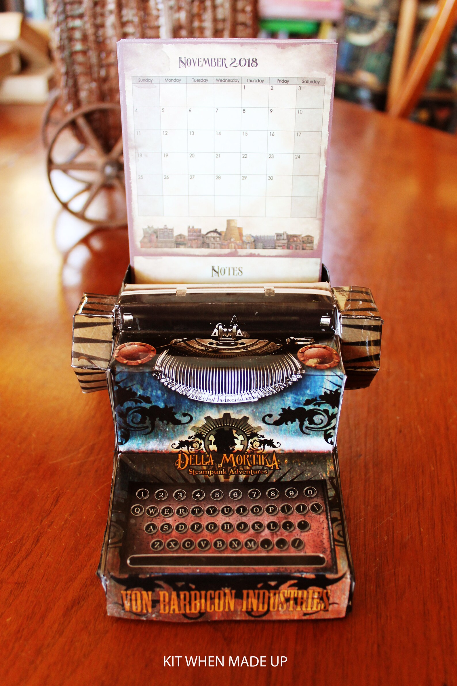 Steampunk Typewriter Calendar - Kit for a Paper Craft Calendar in a ...