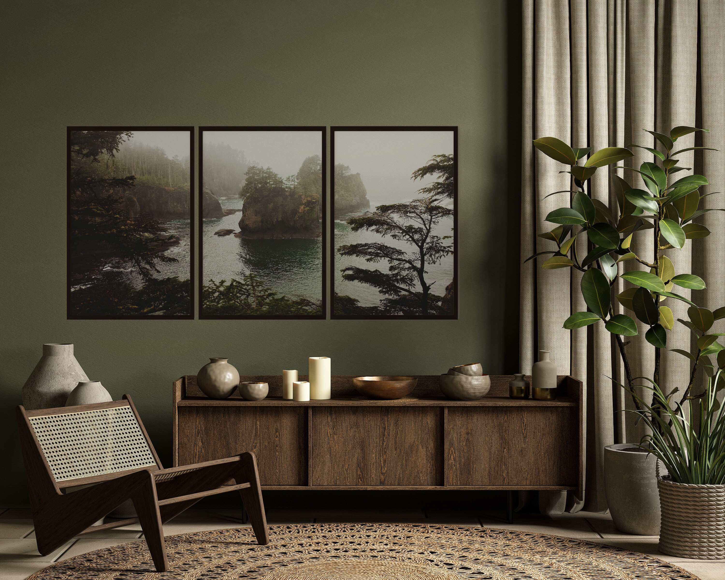 3 Piece Pacific Northwest Coastal Wall Art PNW Home Decor Housewarming ...