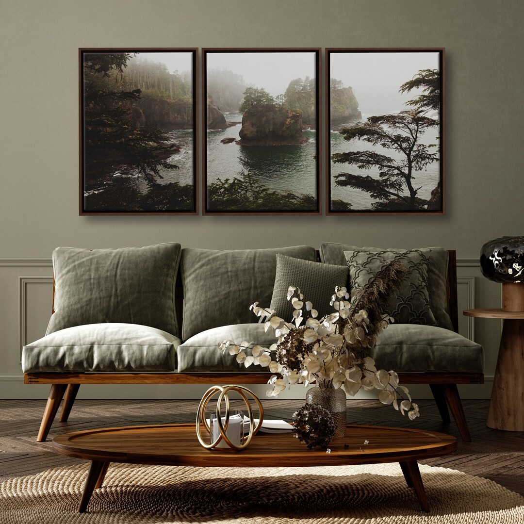 3 Piece Framed Canvas Wall Art Pacific Northwest Coastal - Etsy