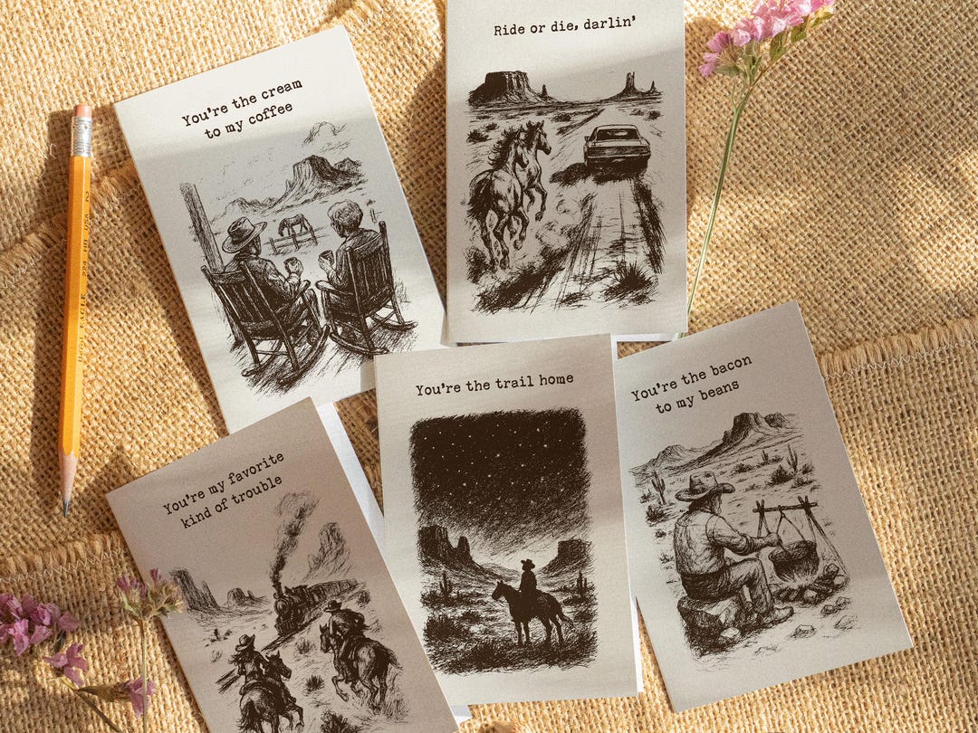 Western Greeting Cards Anniversary Valentines Vintage Nostalgia Cards ...