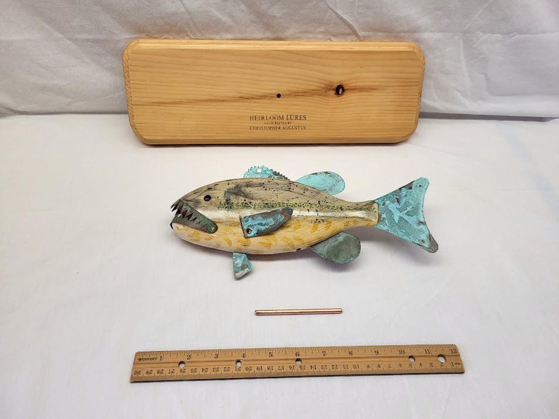 FISH DECOY, Large Mouth Bass, Fish Lures, Collectables, Fish Art, Folk ...