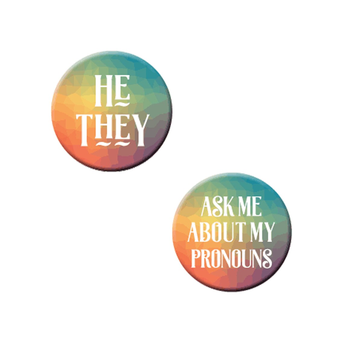 Pronoun Pins Set of 2 They Them He Him She Her Xe Xem He | Etsy