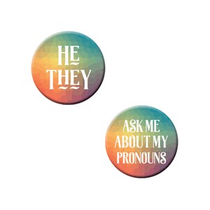 Pronoun Pins Set of 2 They Them He Him She Her Xe Xem He They She They ...