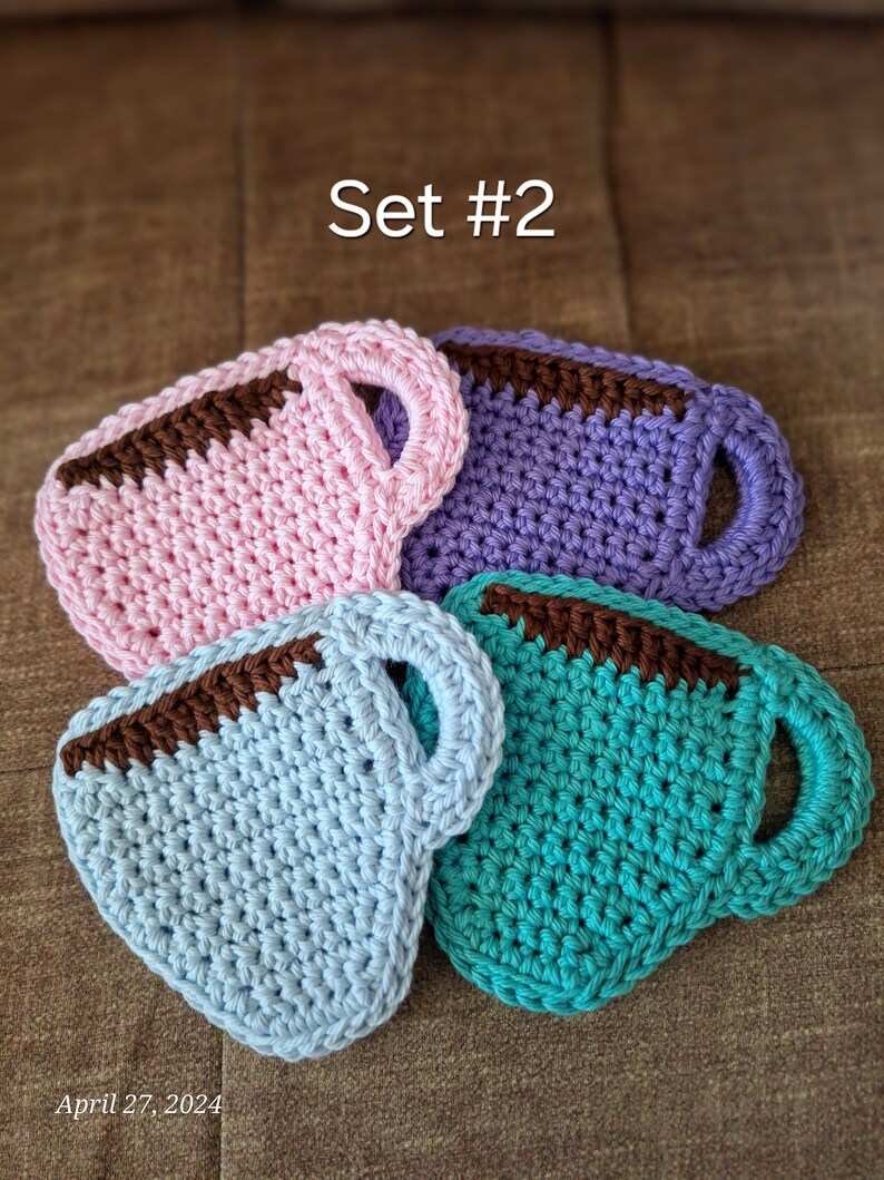 Coffee Cup Coasters, Crocheted Coasters, Coffee Lover Gift, Coasters ...