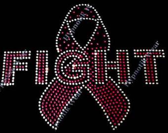 Rhinestone Transfer Cancer Ribbon Decorative Rhinestone | Etsy