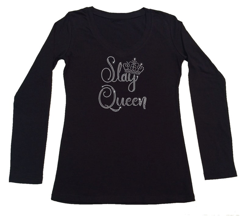Women's Rhinestone Fitted Tight Snug Shirt Slay - Etsy
