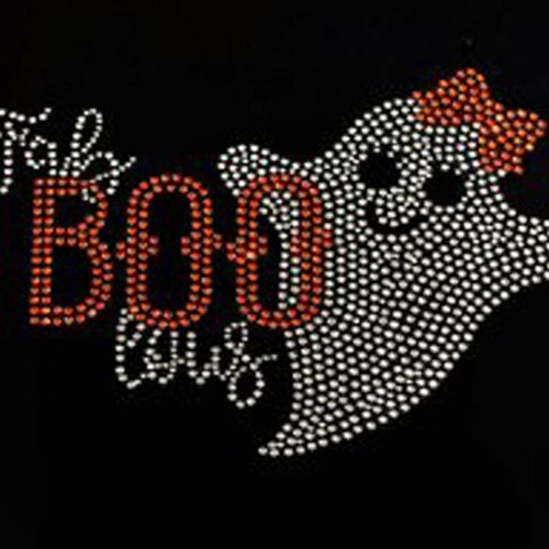 Rhinestone Transfer Boo With Ghost Iron On - Etsy